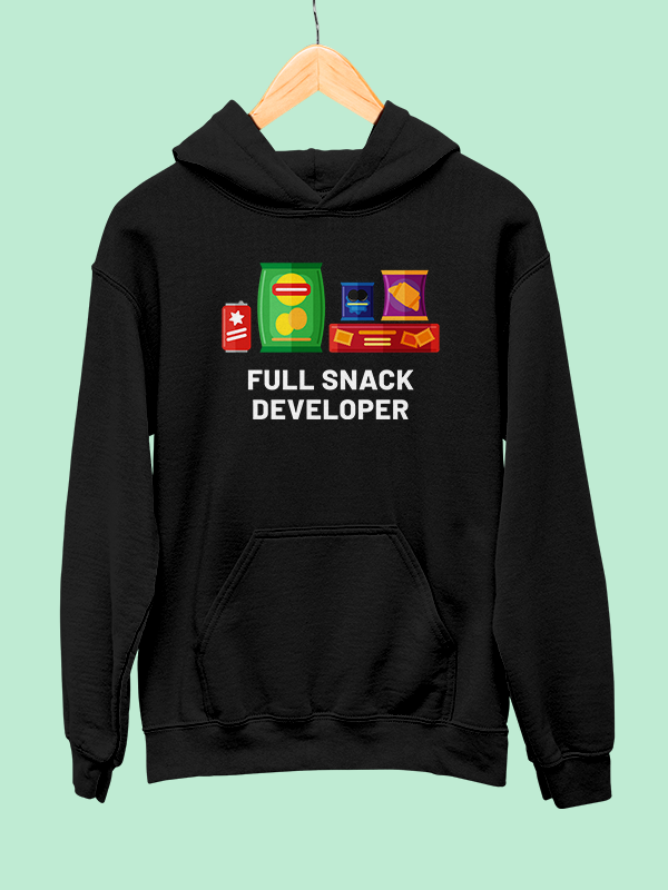 Full Snack Developer- Black Coding Hoodie – GeekOTee