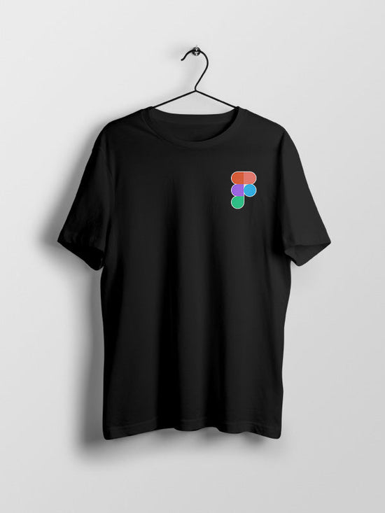 Figma Logo- Black Round Neck UI UX T-shirt – GeekOTee